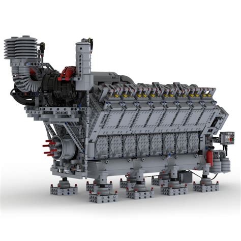 V16 Diesel Engine Model Building Blocks Set Moc 73232 Enginediyshop