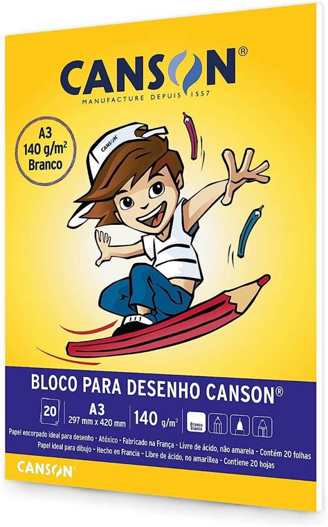 Bloco De Desenho A3 Branco 20 Folhas 140g Mundo Do Estudante
