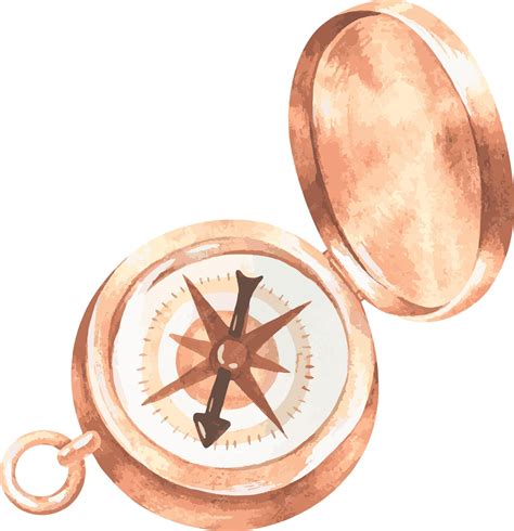 Boussole Illustration Vectorielle Aquarelle Vecteur Premium