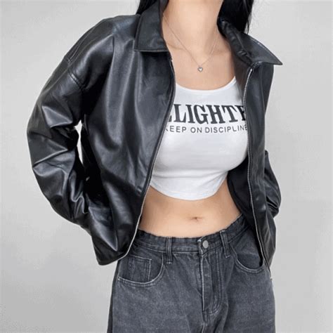 카라 레더 레자 하프기장 자켓 가죽자켓 레더자켓 레자자켓 캐주얼 에이블리