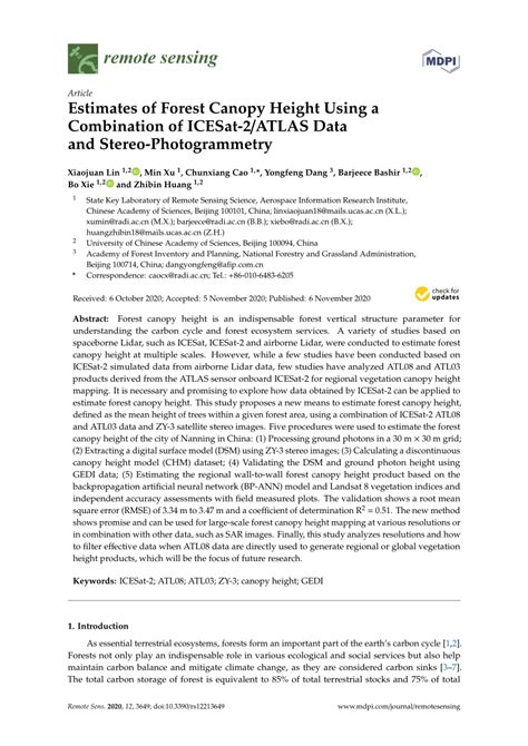 pdf estimates of forest canopy height using a combination of icesat 2