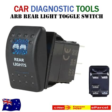 12v 20a Bar Push Button Rocker Toggle Switch Running Anchor Blue Led
