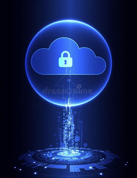 Abstract Security Cloud Technology Background Stock Vector Illustration Of Hitech Design