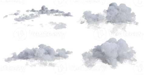 Cloud Mixed Isolated 3d Render Clouds Rendering Illustration