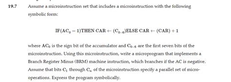 Solved Assume A Microinstruction Set That Includes A