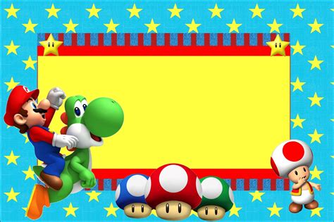 Printable Super Mario Birthday Invitations