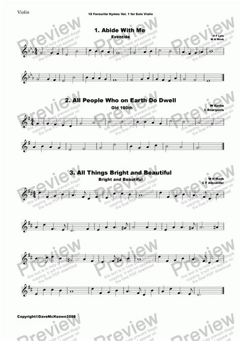 16 Favourite Hymns Vol1 For Solo Violin And Piano Sheet Music Pdf