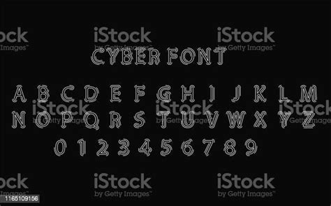 미래 벡터 글꼴 디자인입니다 웹 및 응용 프로그램에 대한 문자 및 번호 테크노 유형 글꼴 알파벳 디지털 하이테크 스타일