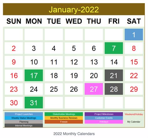 Excel Calendar Template Excel Calendar 2022 Or Any Year Eloquens