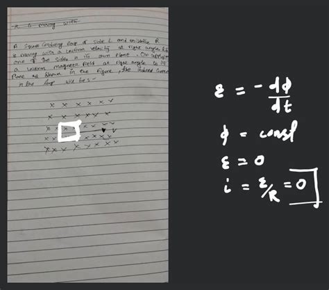 a square conducting loop of side l and resistance r is moving with a unif