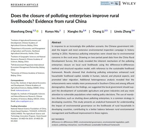 Xiaoshang Deng On Linkedin Environmentalgovernance Rurallivelihoods