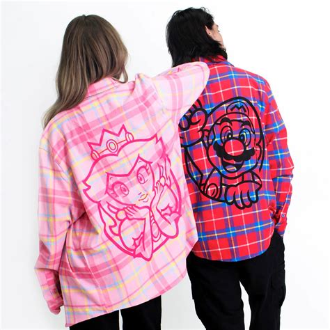 Princess Peach Unisex Flannel Shirt Geekyglamorous