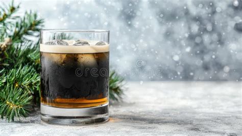 Winter Cocktail With Pine Branches Stock Illustration Illustration Of