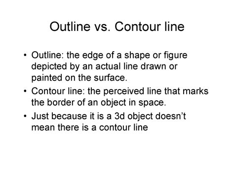 Outline Vs Contour Line Exams Art Docsity