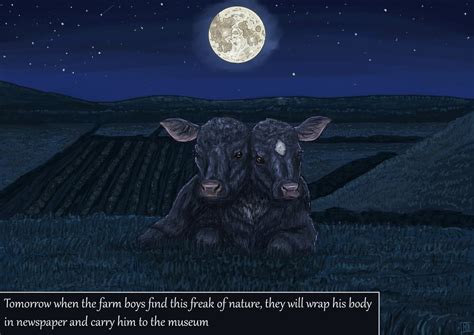 Illustration by me of the poem "Two-Headed Calf" by Laura Gilphin : r/drawing