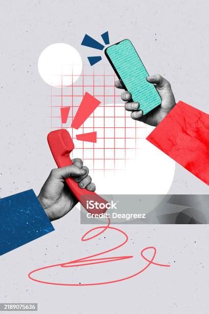스케치 디자인 트렌드 아트 워크 포스터 3d 사진 콜라주 시크릿 손 잡기 유선 전화선 통화 스마트 폰 블로거 채팅 0명에 대한 스톡 사진 및 기타 이미지 Istock
