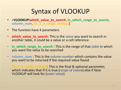 Microsoft Excel Vlookup Function Ppt