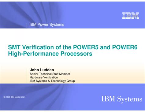 PDF IBM Power Systems SMT Verification Of The POWER5 And POWER6 High Performance Processors