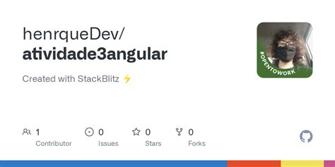 GitHub HenrqueDev Atividade Angular Created With StackBlitz