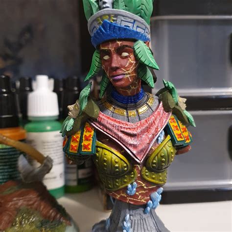 3d Print Of Bust Earth Genasi Geomancer Ruby Silt By Fabioamado