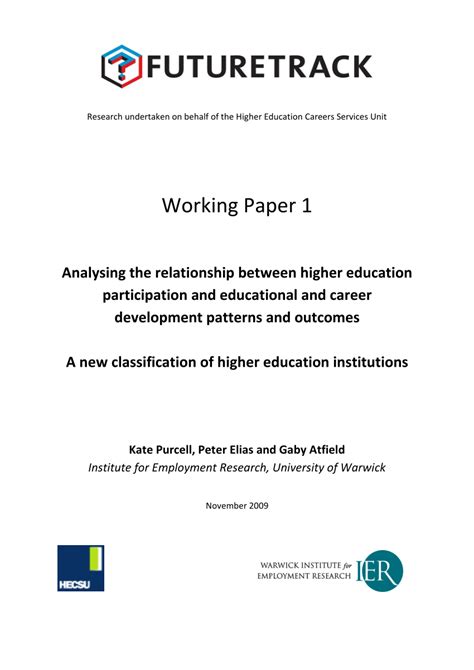 Pdf A New Classification Of Higher Education Institutions