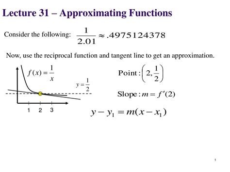 Ppt Lecture 31 Approximating Functions Powerpoint Presentation