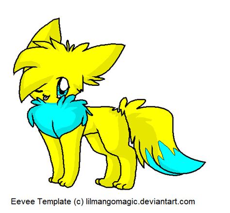 Recolored Eevee Template By Wild Wolf Lilly On Deviantart