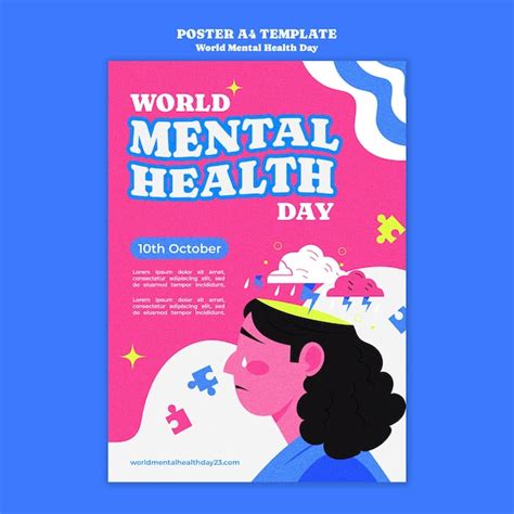 Free PSD World Mental Health Day Poster Template