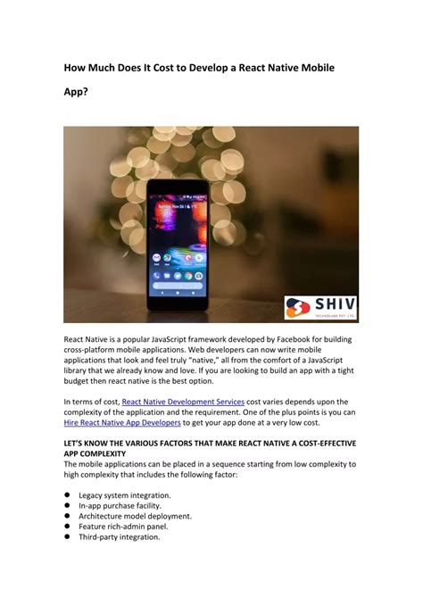 Ppt How Much Does It Cost To Develop A React Native Mobile App Powerpoint Presentation Id