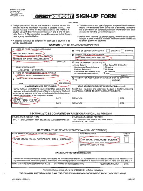 Fillable Online Doleta Sf 1199a Example Fax Email Print Pdffiller
