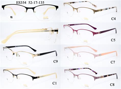Fashion Lady′s Half Rim Metal Frames Stainless Steel Eyewear Diamond