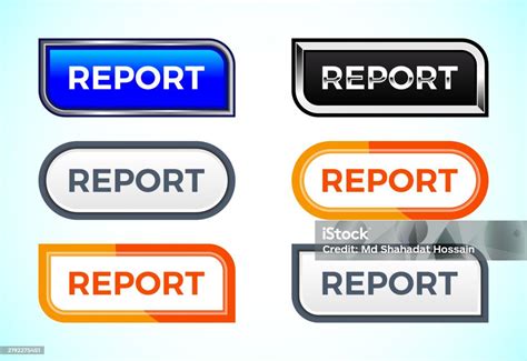 다양한 모양과 색상의 보고서 단추 집합입니다 모바일 앱 및 웹사이트 Ui 디자인에 적합합니다 0명에 대한 스톡 벡터 아트 및 기타 이미지 Istock
