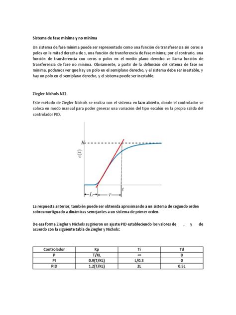 Ziegler Nichols Pdf Ingenieria Eléctrica Teoría De Control