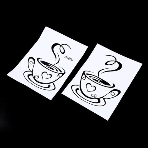 Black Coffee Cups Wall Art Stickers Pvc Coffee Sti Grandado