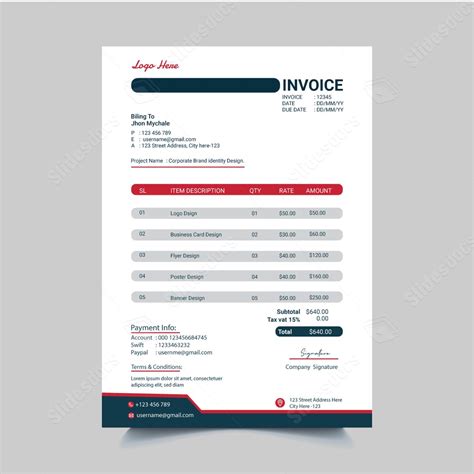 Blue List Invoice Record Calculation Business Professional Creative Simple Word Template And