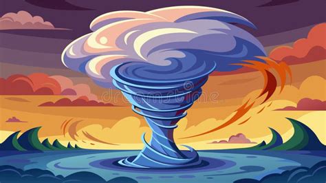 Tornado Hurricane Twister With Swirl Dust And Cloud Realistic Vector