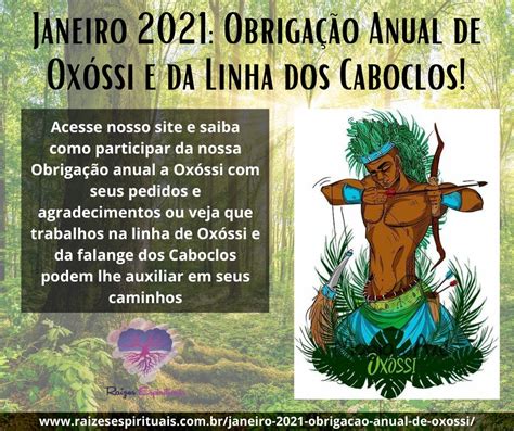 Janeiro 2021 Obrigação Anual De Oxóssi E Da Linha Dos Caboclos