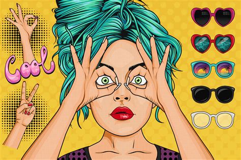 Comic Style Pop Art Girls By Dapper Dudell Thehungryjpeg