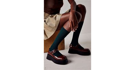 Jeffrey Campbell Leather Jade Platform Mary Janes In Brown Black
