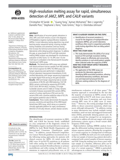 Pdf High Resolution Melting Assay For Rapid Simultaneous Detection