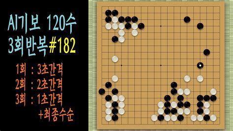 바둑 초중반 인공지능 따라하기 [ai기보 120수 3회반복] 182 Computer Go Server 인공지능대국