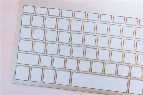 Clear Keyboard With A Blank Buttons Without Any Inscriptions Stock