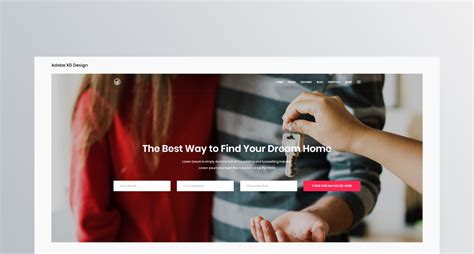 Hero Header Landing Page Adobe XD Template Vol 097