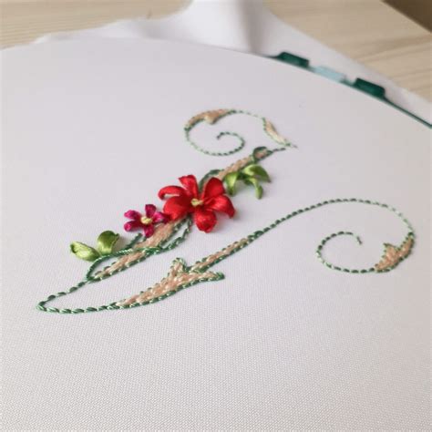 Ribbon Embroidery Letters PDF Floral Alphabet Pattern Pdf Etsy