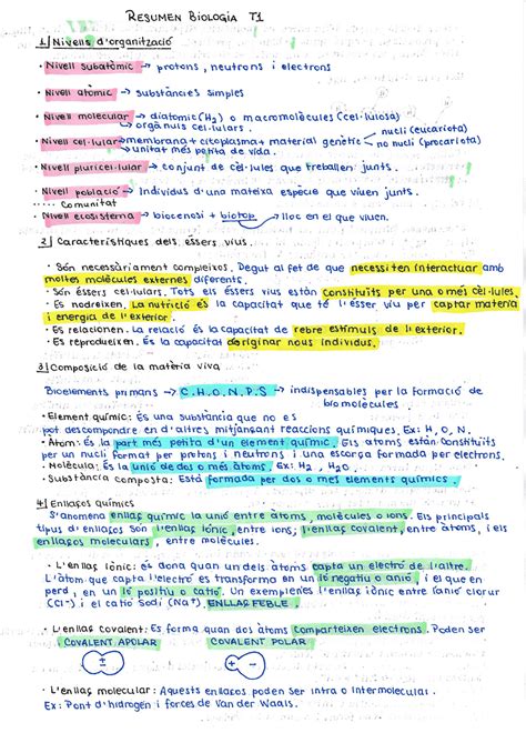 Resumen De Biología Tl Resúmenes De Biología Docsity