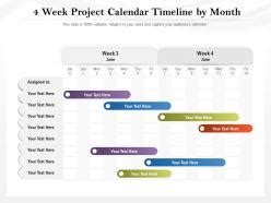 Week Project Calendar Timeline By Month Presentation Graphics Presentation PowerPoint