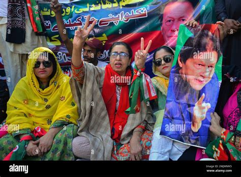 Supporters Of Imprisoned Pakistans Former Prime Minister Imran Khan