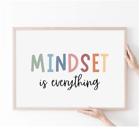 Mindset Is Everything Wall Art Printable Growth Mindset Poster Office