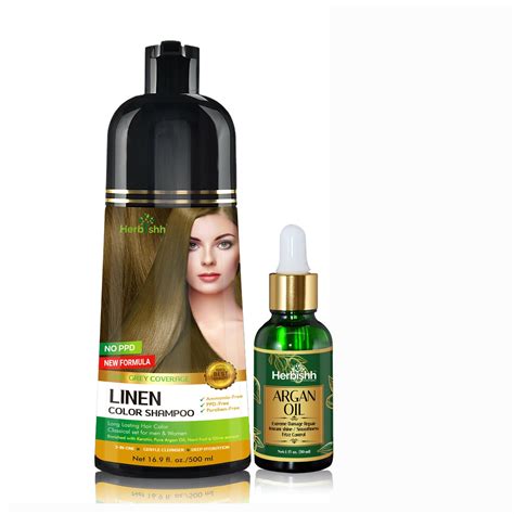 Ppd Free Natural Hair Color Shampoo Argan Hair Oil Herbishh