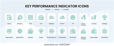Key Performance Indicator Icon Collection Black Stock Vector Royalty Free 2424757885